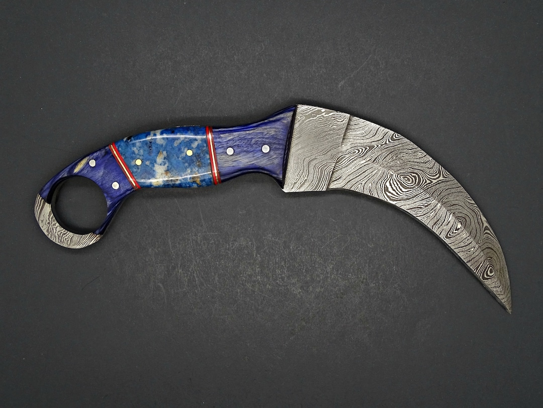 Big Karambit Knife Composite Handle, Damascus Knife Unique Handle ...