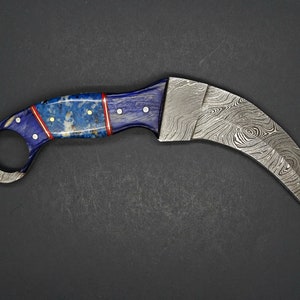 Big Karambit Knife Composite Handle, Damascus Knife Unique Handle ...
