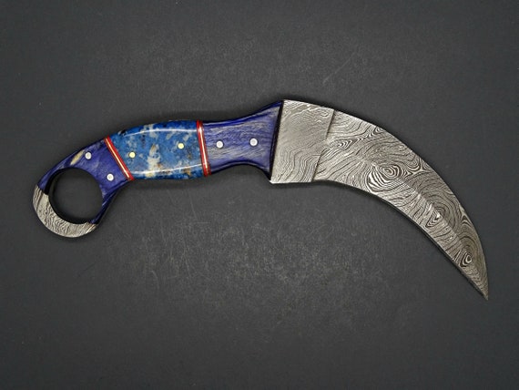 Big Karambit Knife Composite Handle Damascus Knife Unique - Etsy