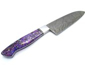 Big Chef Knife Purple Handle Forged Damascus Chef Knife Stone - Etsy