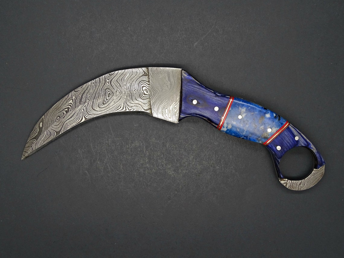 Big Karambit Knife Composite Handle Damascus Knife Unique - Etsy