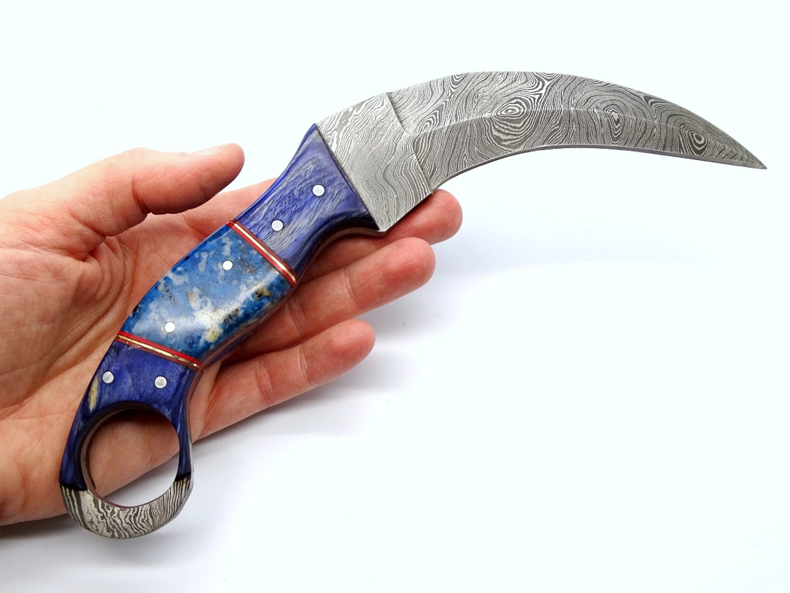 Big Karambit Knife Composite Handle Damascus Knife Unique - Etsy