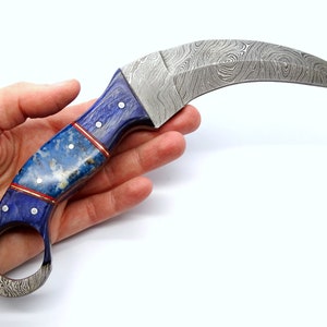 Big Karambit Knife Composite Handle, Damascus Knife Unique Handle ...