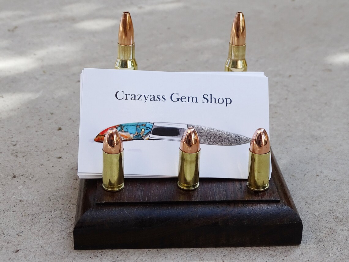 Bullet Business Card Holder With Real Rifle Pistol Brass Ammo - Etsy