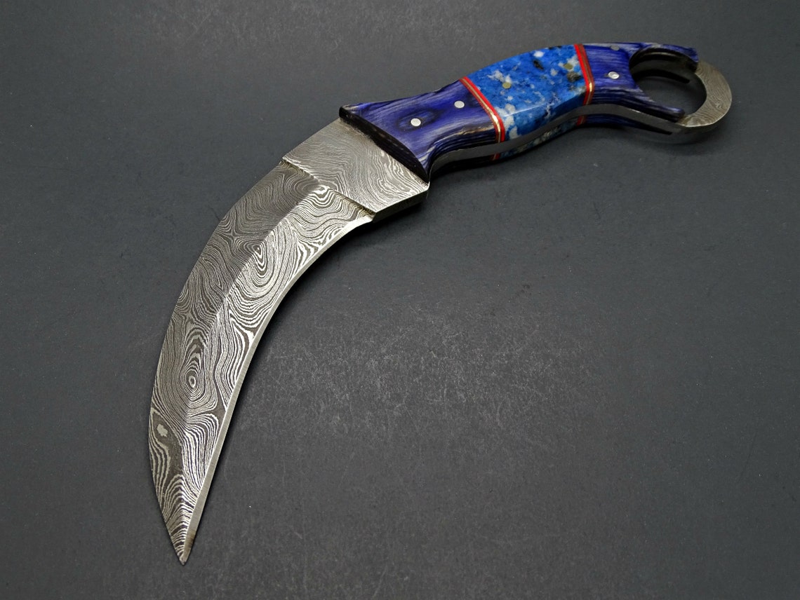 Big Karambit Knife Composite Handle Damascus Knife Unique - Etsy