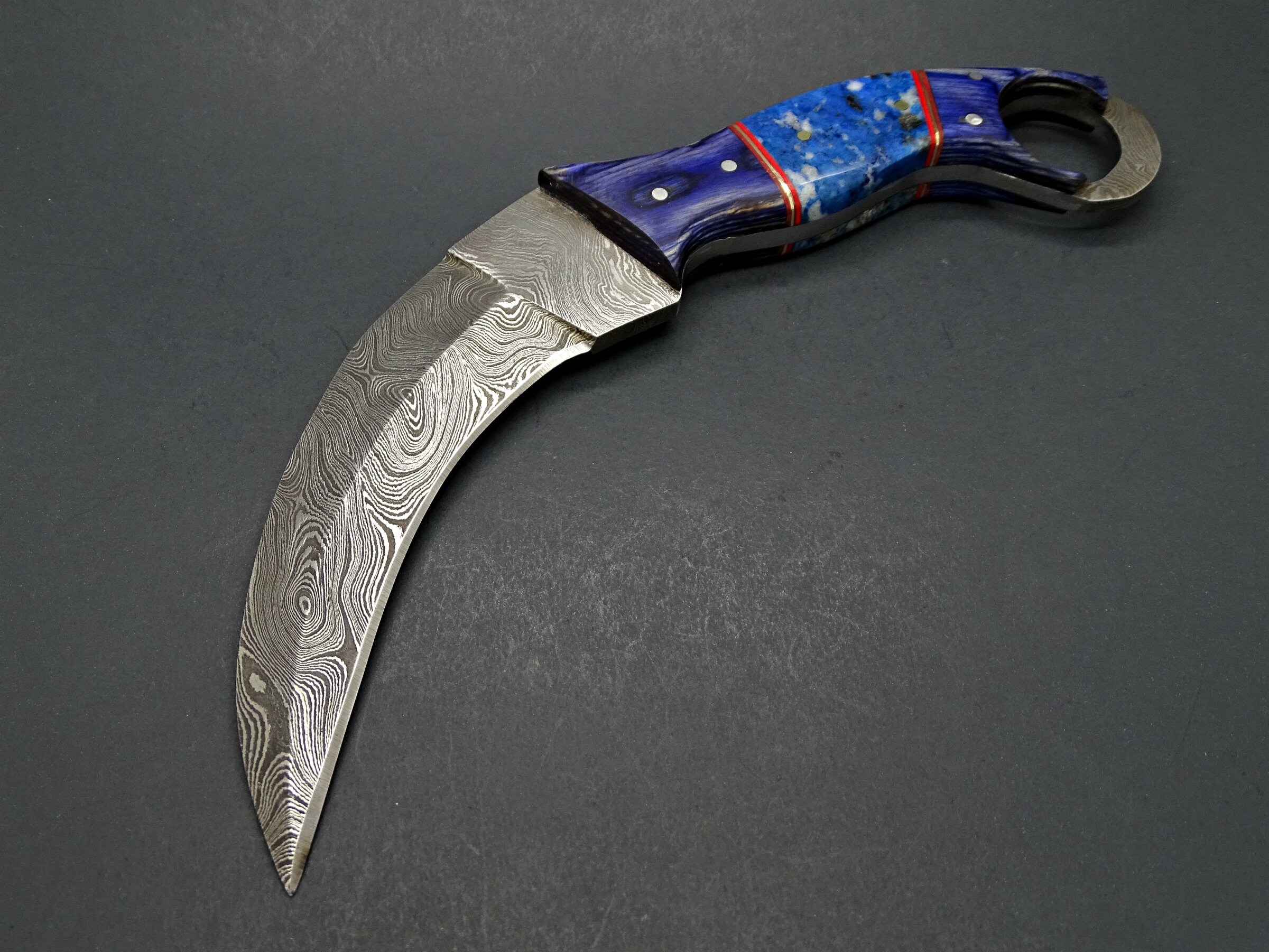 Big Karambit Knife Composite Handle, Damascus Knife Unique Handle ...