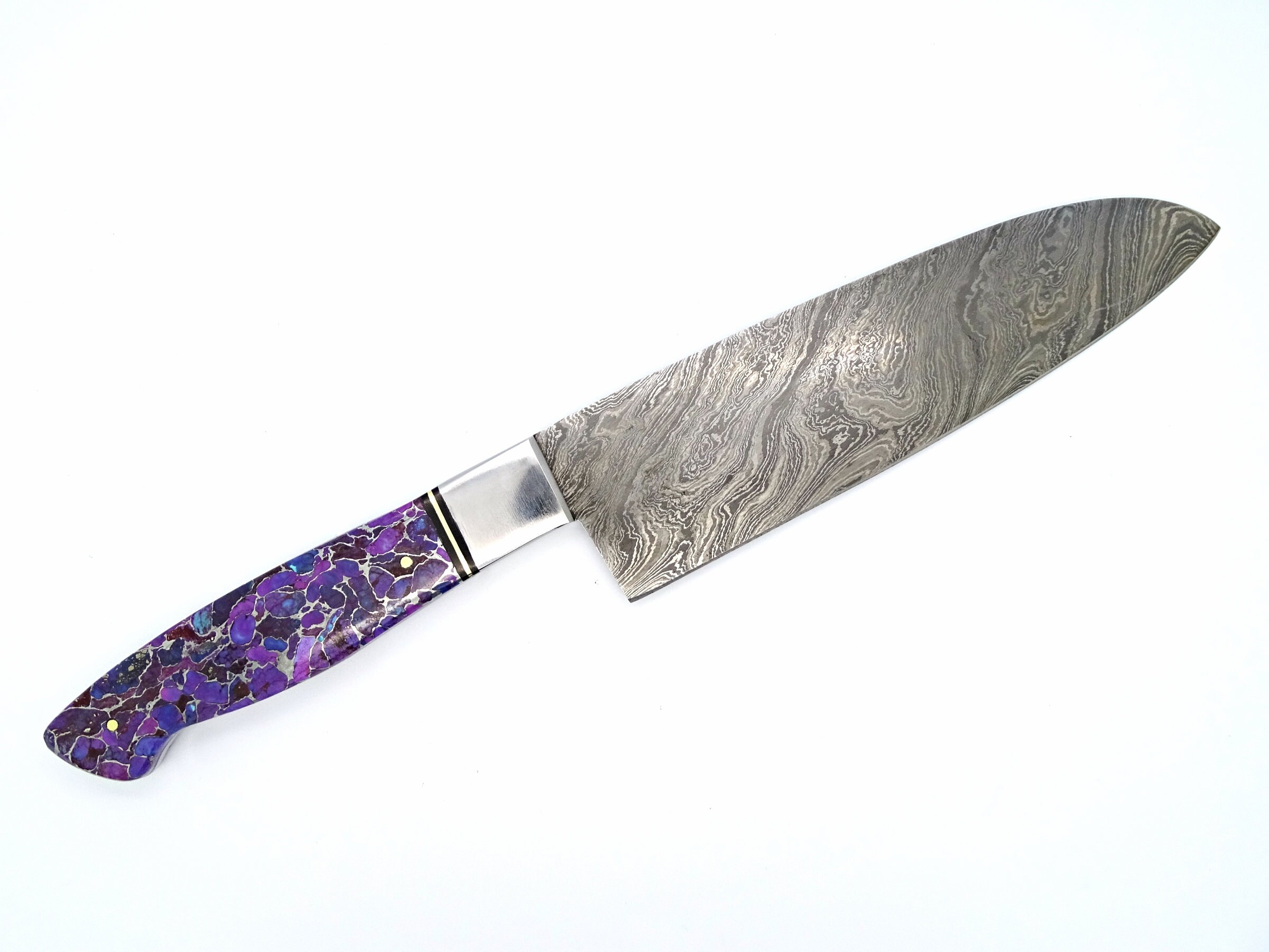 Big Chef Knife Purple Handle Forged Damascus Chef Knife Stone - Etsy