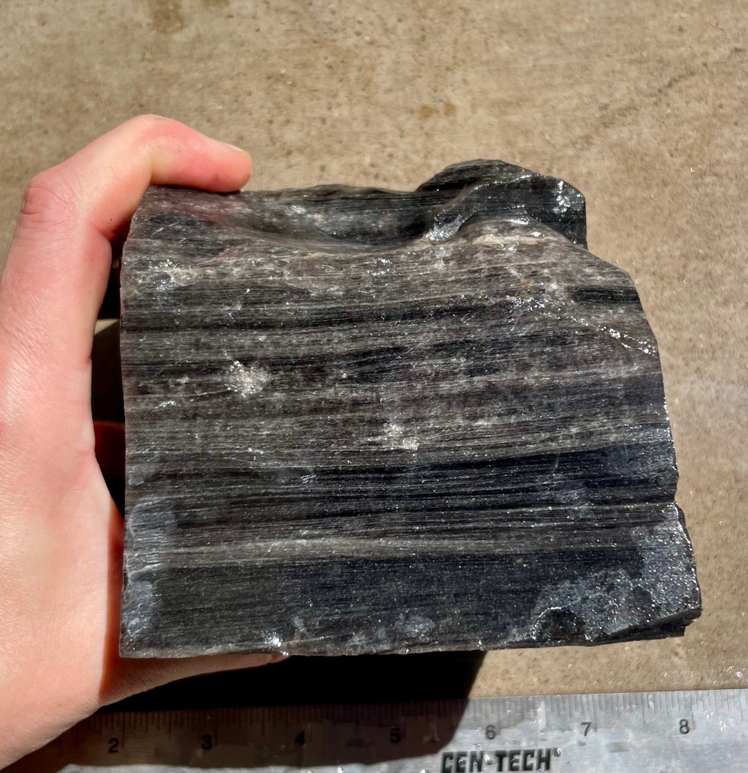 Large Piece of Silver Sheen Obsidian, Rough Obsidian Over 3 Lbs ...