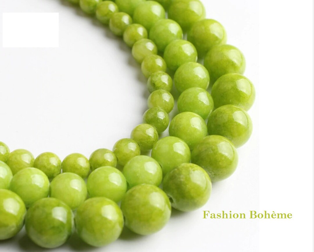 X10 X 20 Tinted Lime Green Jade Stone Beads 8/10 Mm - Etsy