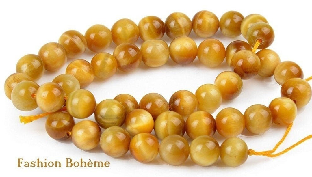 10 X 20 Round Tiger's Eye Beads, Gold A+, 6/8 Mm - Etsy