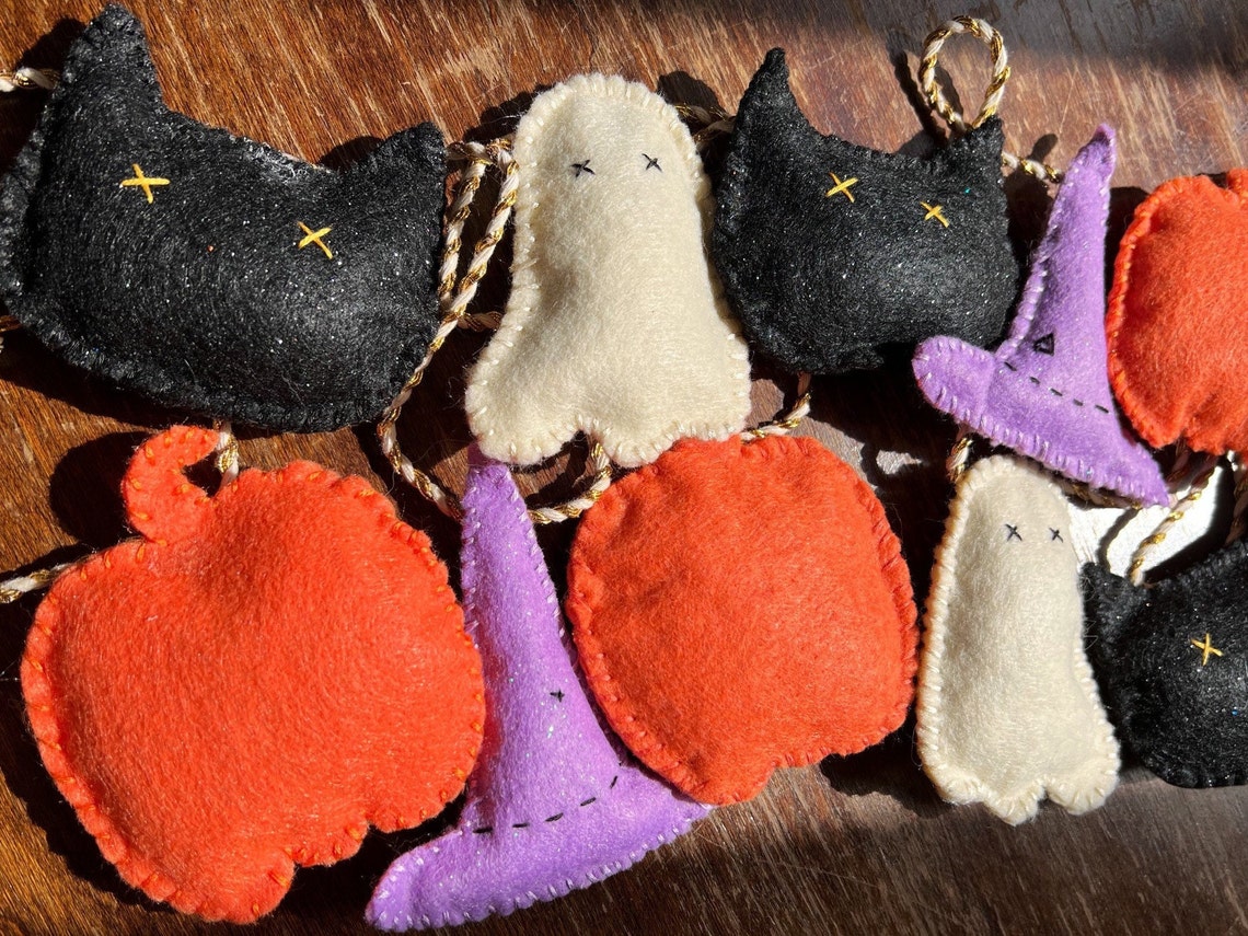 Halloween Garland Halloween Decor Halloween Felt Garland - Etsy