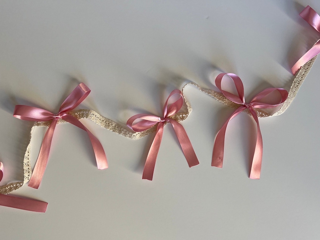 Bow Garland | Valentine's Day | Valentines Decor | Pink Bow Decor ...