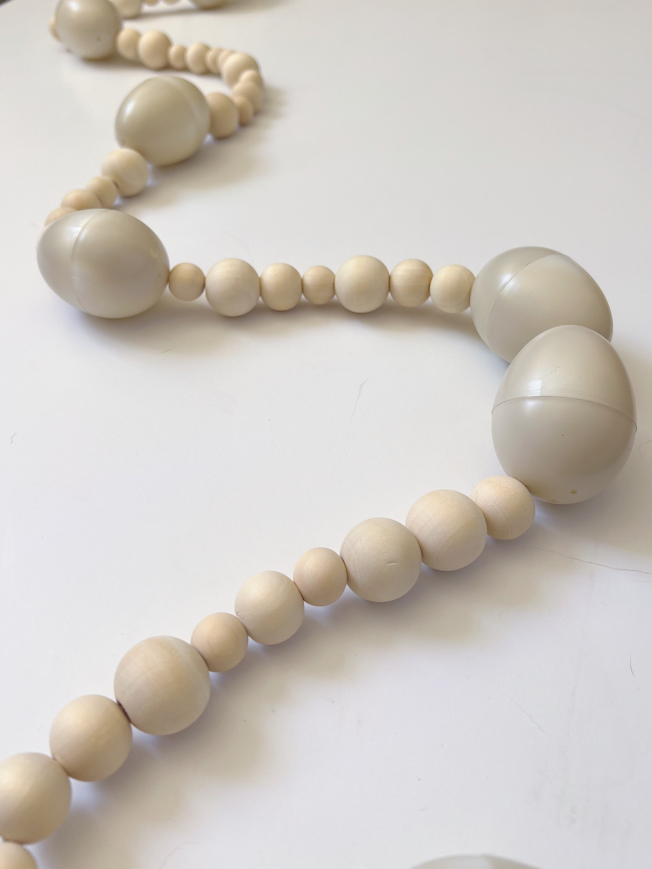 Basic Egg Garland Egg Garland Neutral Garland Wooden Beads Easter ...