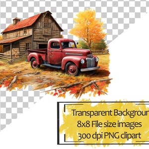 Fall Rustic Barn With Truck Png Image, Autumn Farm Barn Clipart for ...