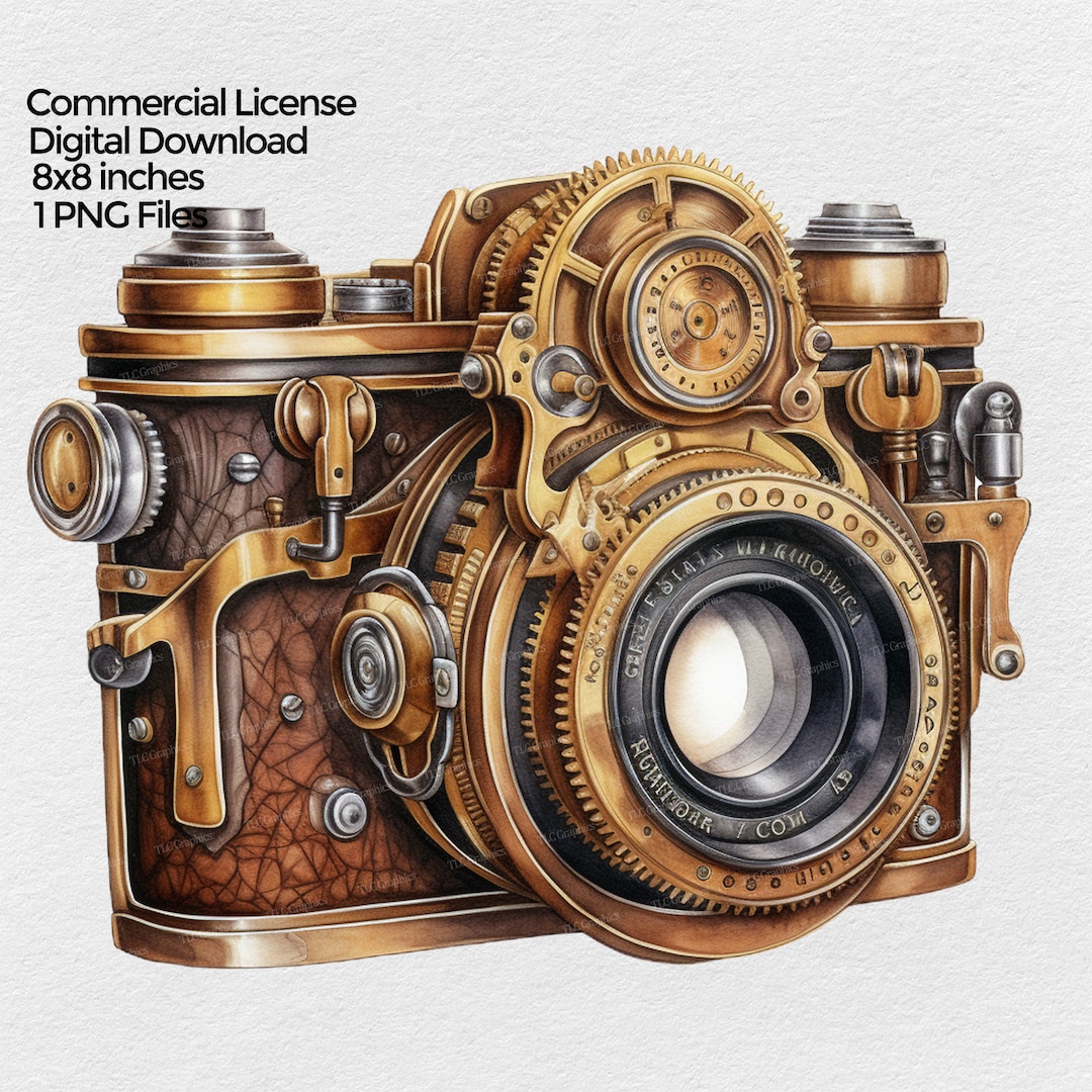 Steampunk Camera Clipart Digital Download, Png Sublimation Design ...