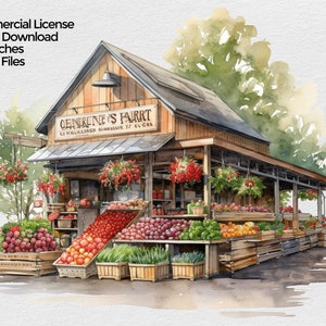 Rustic Farmers Market Clipart, Vegetable Stand Png Image, Autumn Fall ...