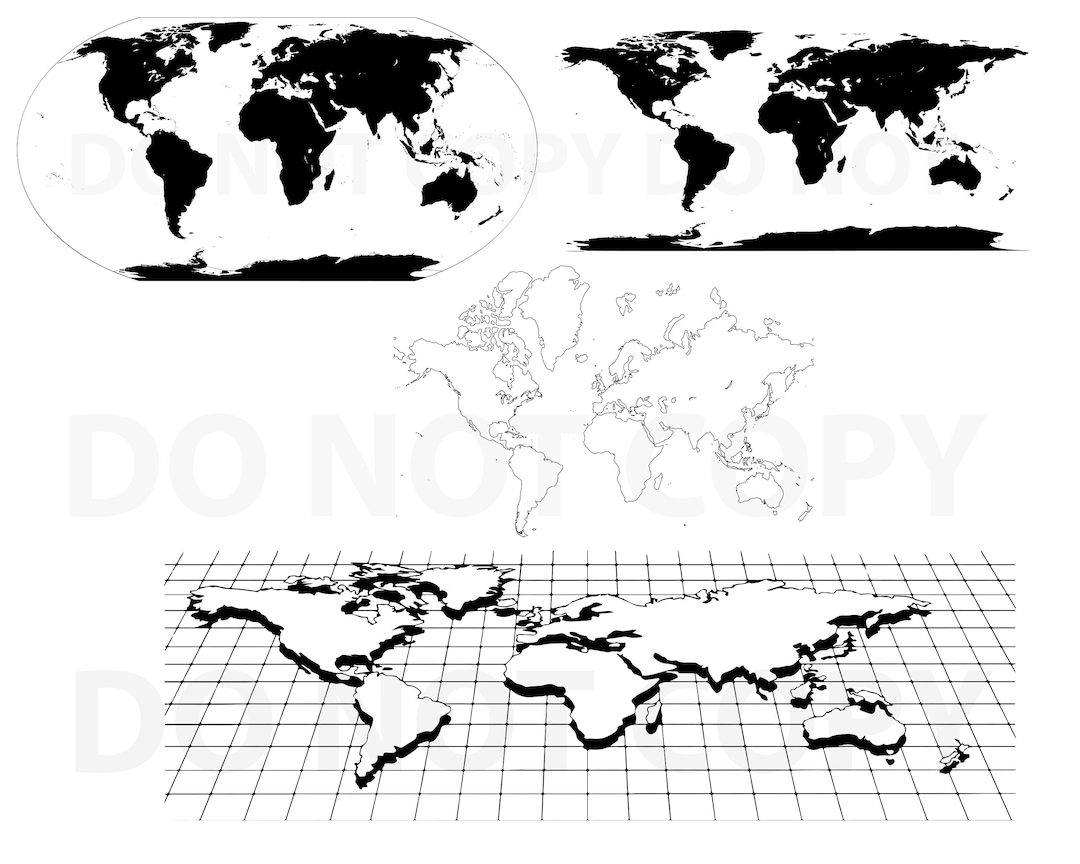 World Map SVG Bundle, World Map Svg File for Cricut, Earth Svg, Design ...