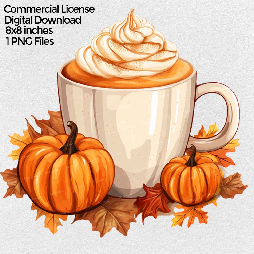 Pumpkin Spice Coffee Png Clipart, Spiced Drink Fall Png Image for ...
