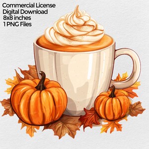Pumpkin Spice Coffee Png Clipart, Spiced Drink Fall Png Image for ...