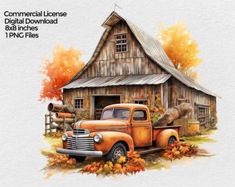 Halloween Haunted House With Old Truck Png Clipart Pumpkin - Etsy