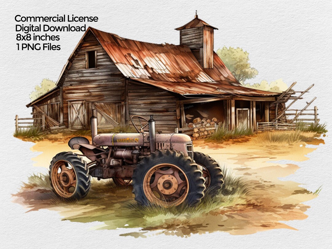 Rustic Barn With Tractor Png Image, Old Farm Barn Clipart for ...