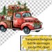 Red Country Christmas Farm Truck Clipart, Christmas Truck PNG File ...