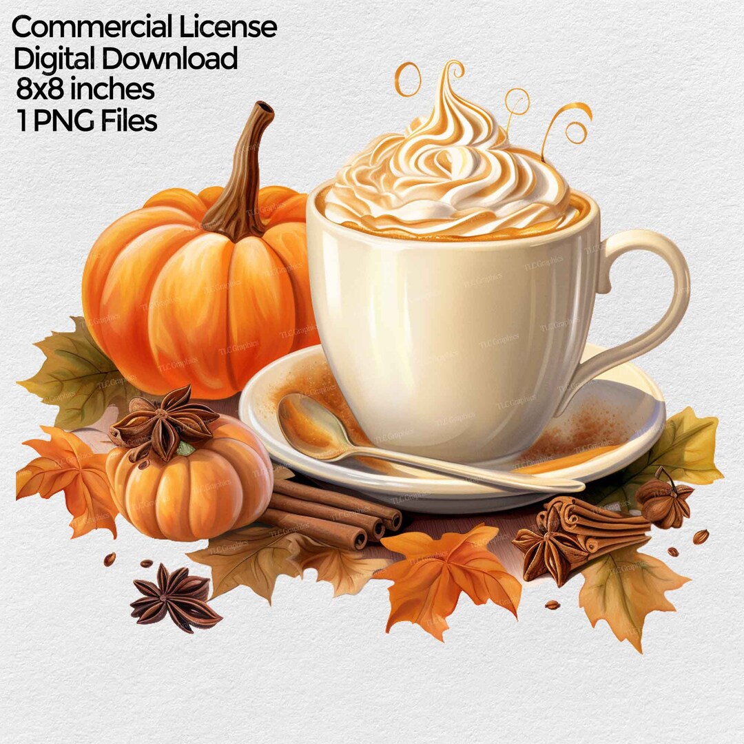 Pumpkin Spice Coffee Png Clipart, Spiced Drink Fall Png Image for ...