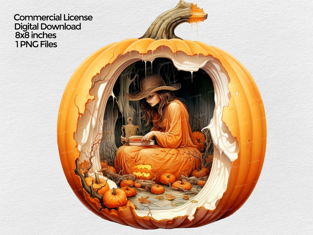 Witch Pumpkins House Clip Art, Halloween Clipart Png Files, Pumpkin ...
