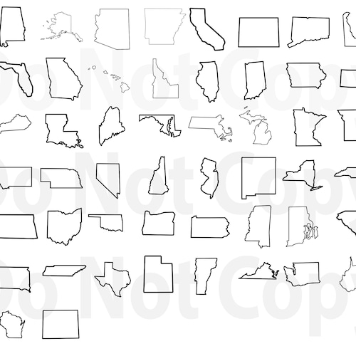 50 States SVG Mega Bundle for United States Individual Maps - Etsy