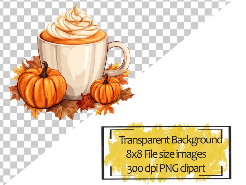 Pumpkin Spice Coffee Png Clipart, Spiced Drink Fall Png Image for ...