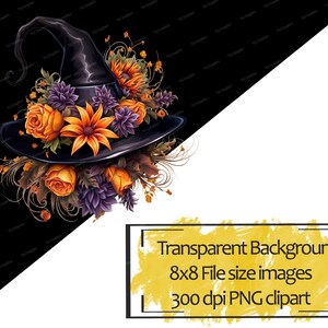 Witch Hat Clipart, Cute Halloween Witch Hat PNG File, Witch Hat With ...
