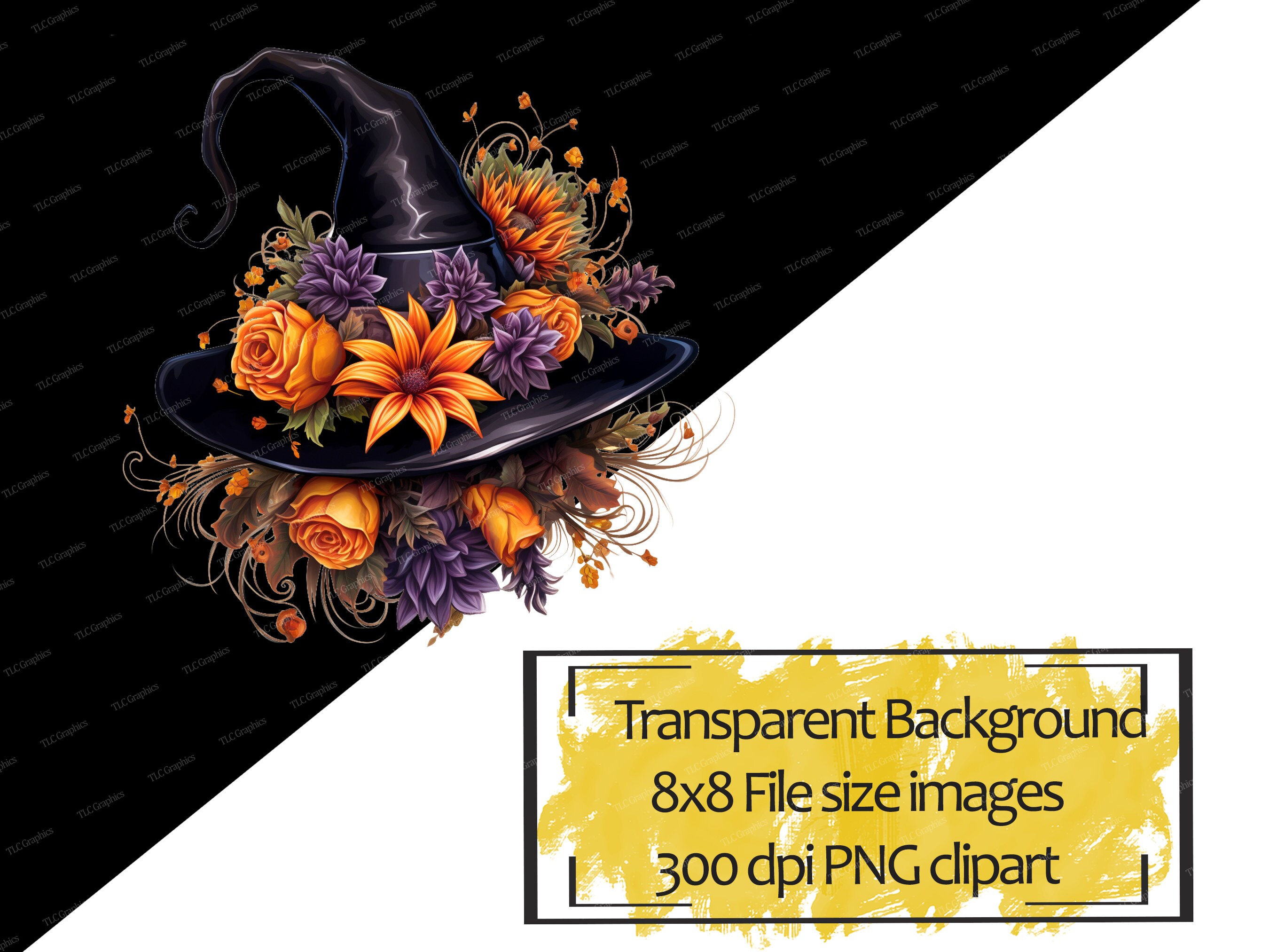 Witch Hat Clipart, Cute Halloween Witch Hat PNG File, Witch Hat With ...