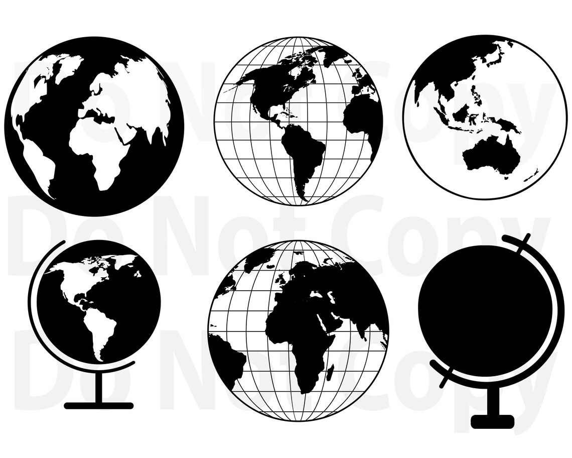 Globe SVG Bundle World Map Svg File for Cricut Earth Svg - Etsy Canada
