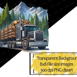 Logging Truck Png for Sublimation, Logger Truck in Forest Clipart ...