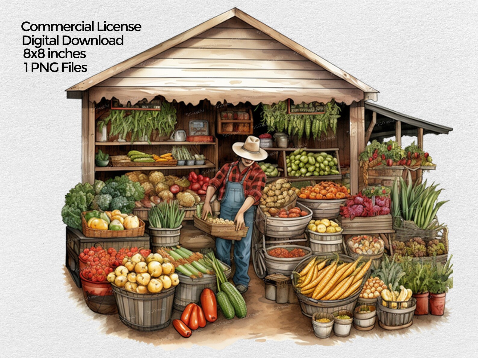 Farmers Market Clipart, Vegetables Png Image, Autumn Fall Clipart, Farm ...