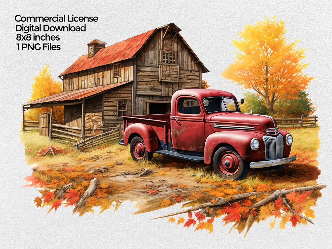 Fall Rustic Barn With Truck Png Image, Autumn Farm Barn Clipart for ...