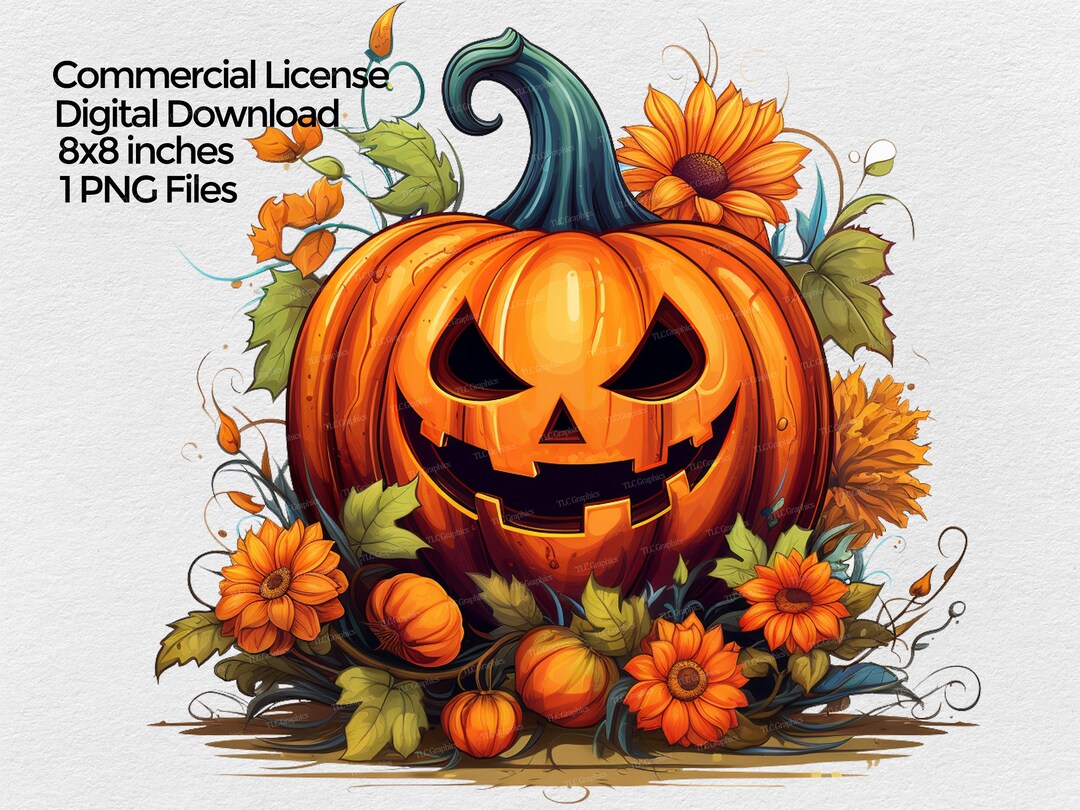 Fall Pumpkins Clipart, Fall Jack O Lantern Pumpkin PNG File ...