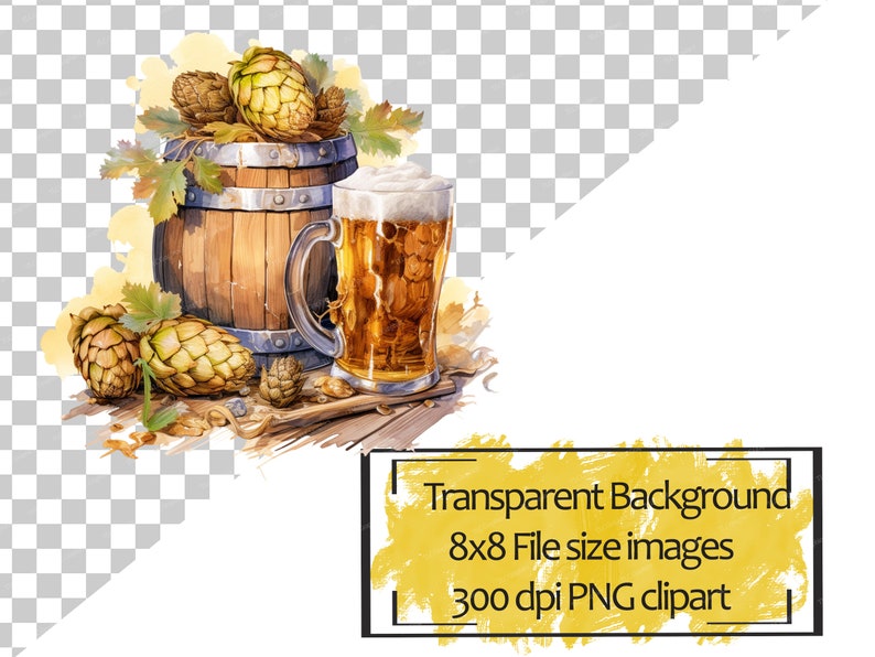 Beer Hops & Keg PNG File Clipart, Octoberfest Sublimation Design Images ...