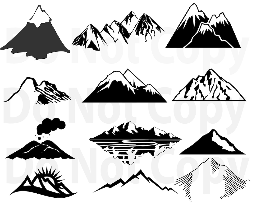 Mountains SVG Bundle, Hills Svg File for Cricut, Landscape Design ...