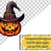 Spooky Jack O Lantern With Witch Hat Clipart, Halloween Pumpkin PNG ...