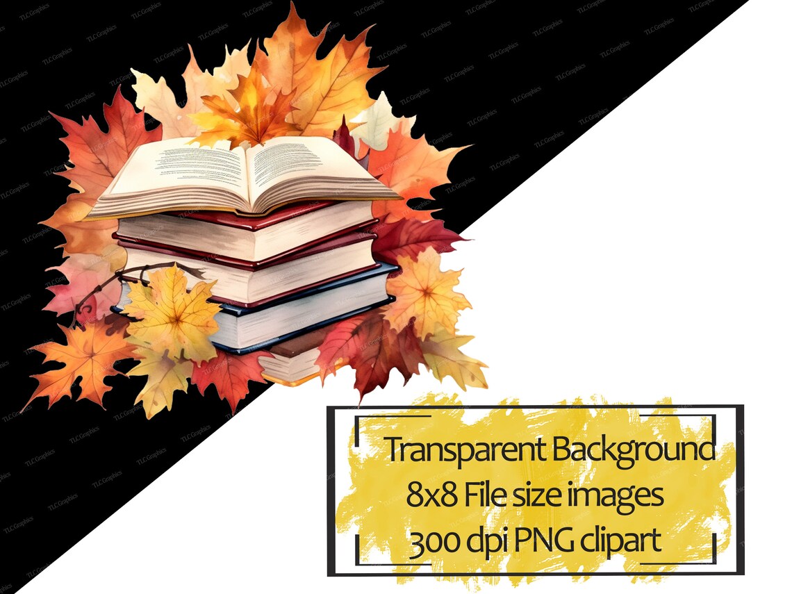 Fall Books With Leaves Png Clipart, Autumn Booklover Png Images ...