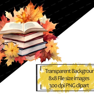 Fall Books With Leaves Png Clipart, Autumn Booklover Png Images ...
