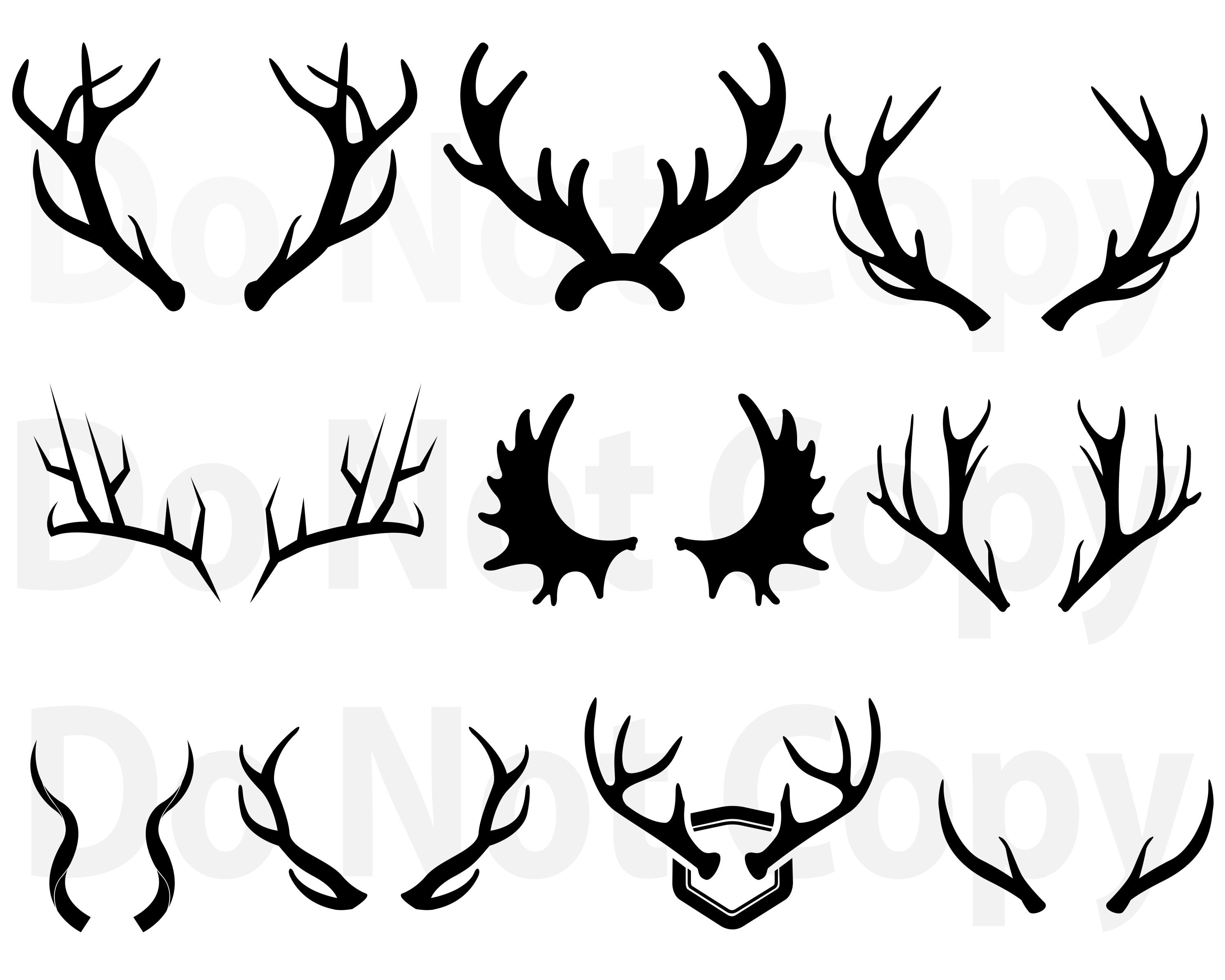 Antlers Svg Bundle Deer Antlers Svg File For Cricut Antler Etsy