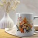 Floral Fall Mushroom Clipart, Fall Mushroom With Leaves and Flowers Png ...