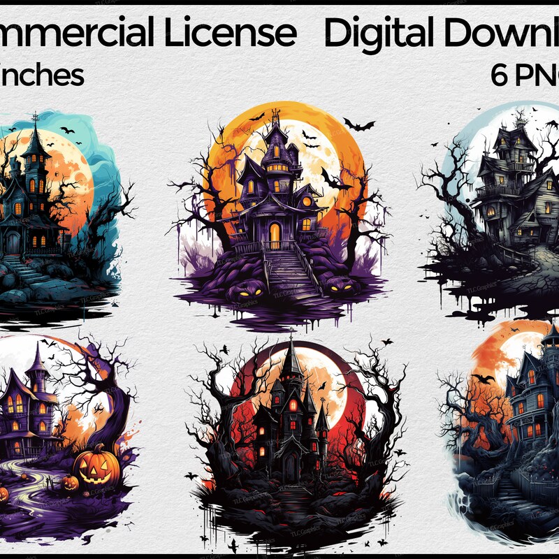 Haunted House Clip Art - Etsy
