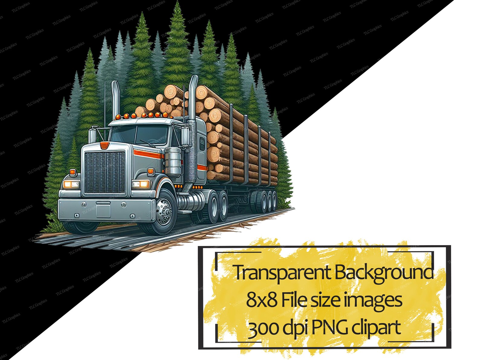 Logging Truck Png for Sublimation, Logger Truck Clipart, Logger T Shirt ...