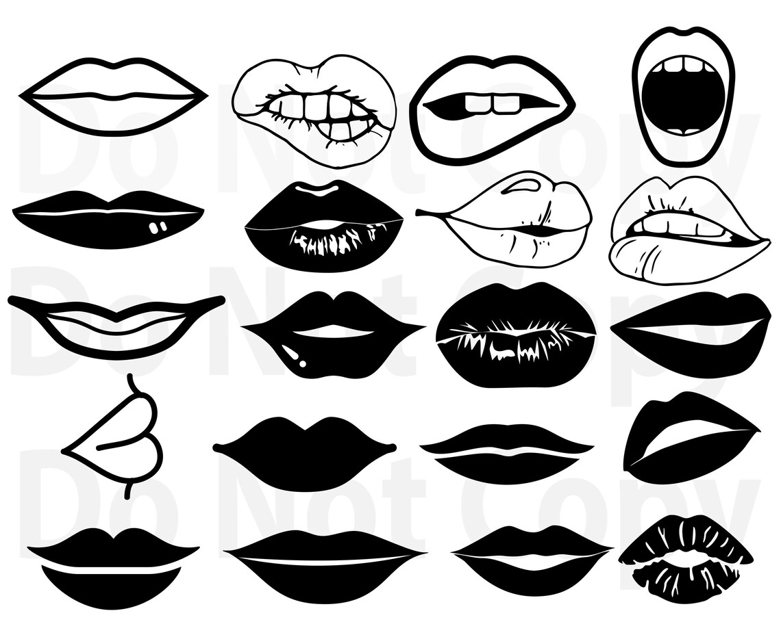 Lips SVG Bundle, Womans Lips Svg File for Cricut, Mouth Svg Design ...