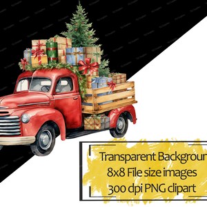 Old Country Christmas Farm Truck Clipart, Christmas Truck PNG File ...