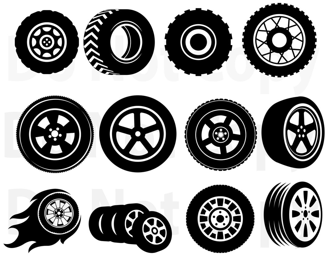 Tires SVG Bundle, Car Tires Svg File for Cricut, Wheels Design Elements ...