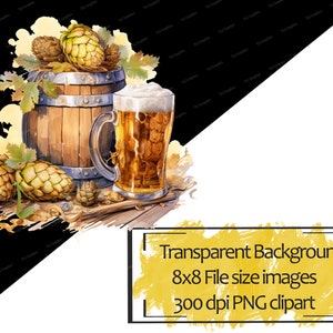 Beer Hops & Keg PNG File Clipart, Octoberfest Sublimation Design Images ...